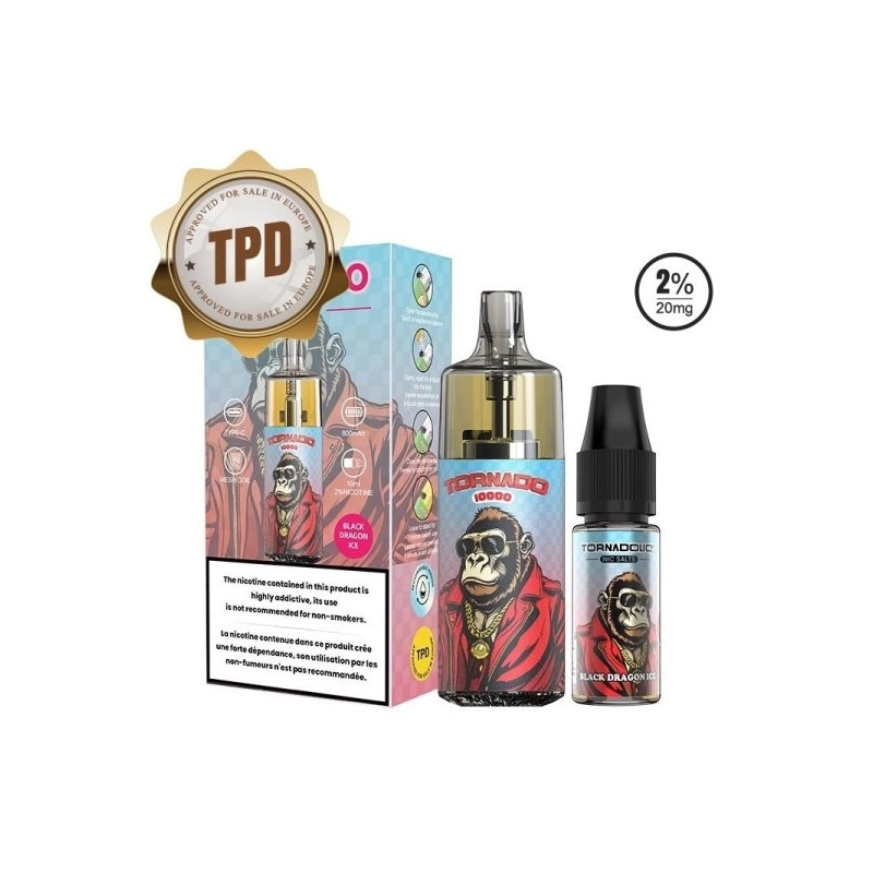 PUFF TORNADO 10000 TPD BLACK DRAGON ICE - TORNADO